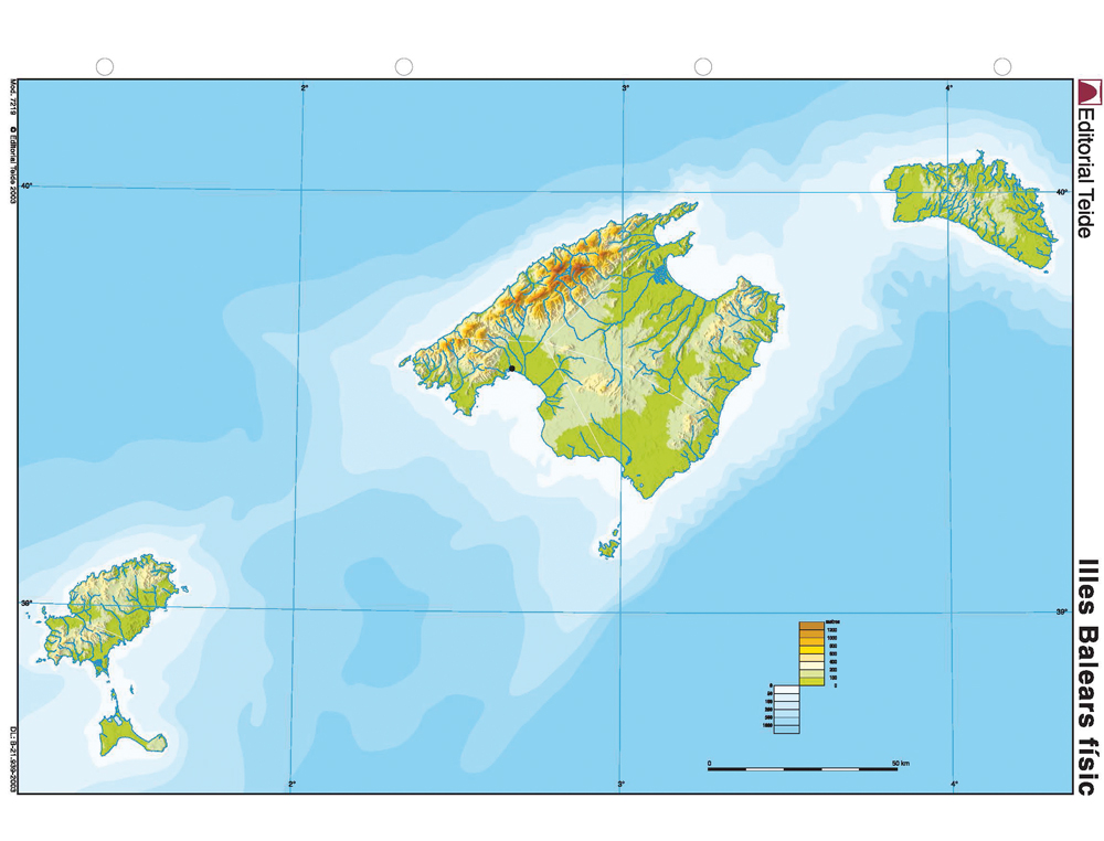 Mapa mudo color din a4 islas baleares fisico (100 unidades) - Papelaria ...