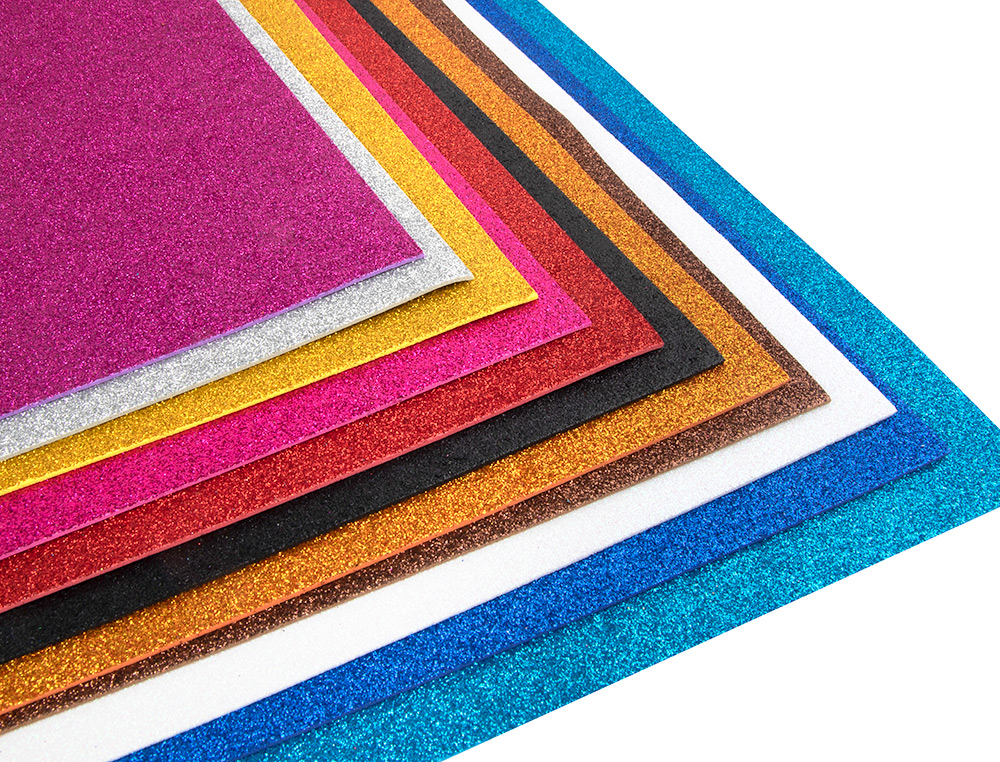 Papel Eva Liderpapel C/Purpurina 50x70cm 60gr, Espessura 2mm - Azul ...