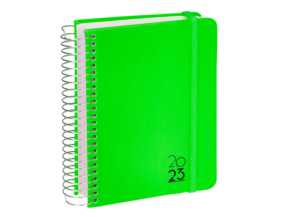 Agenda encadernada liderpapel neon a5 2023 dia pagina papel 70 gr cor ...