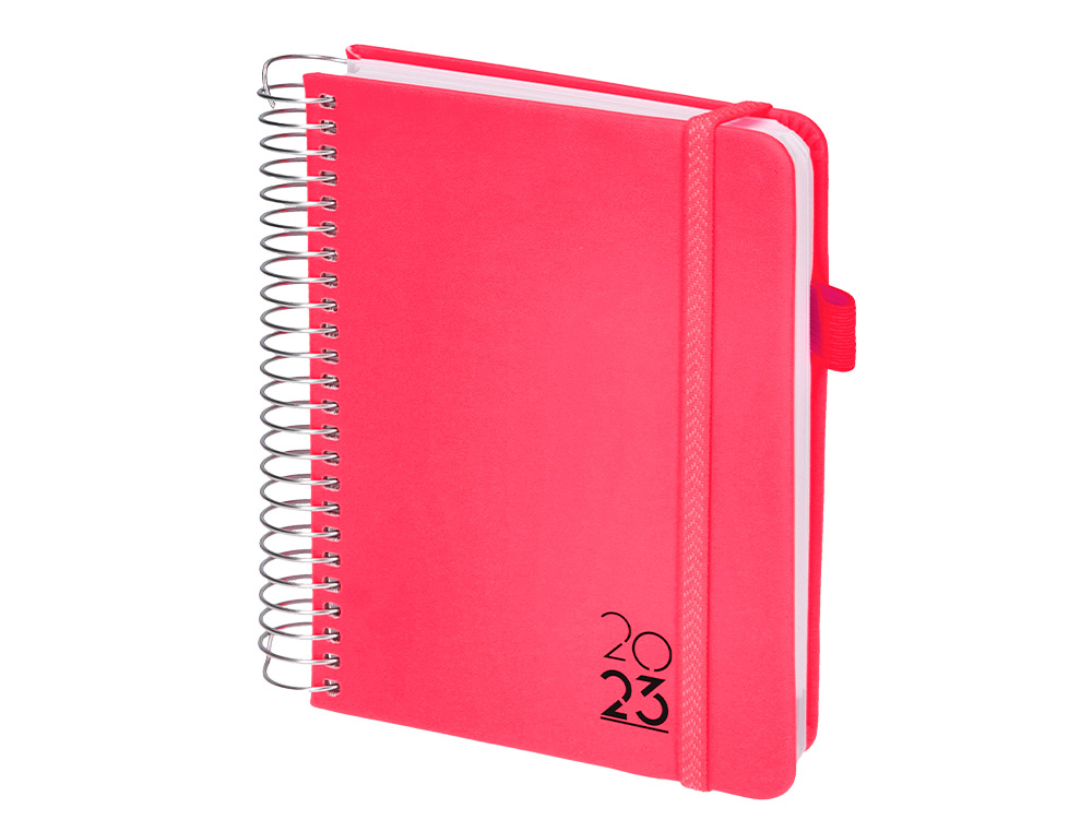 Agenda espiral liderpapel neon a5 e a6 2023 dia pagina cores sortidas ...