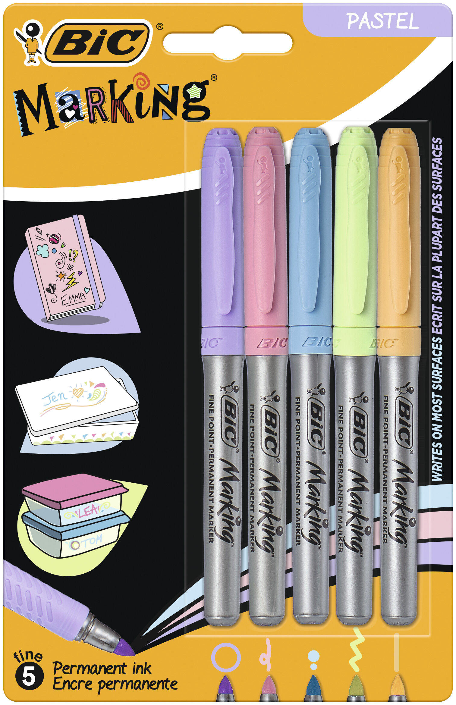 Marcador Permanente Bic Marking Pastel 1,8Mm Blister C/5 942865 ...