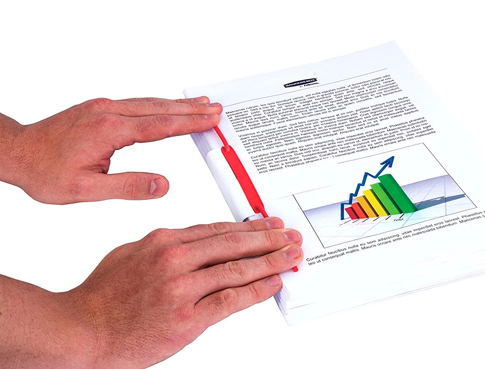 Encadernador fastener q-connect plastico d-clips cor vermelho caixa de ...