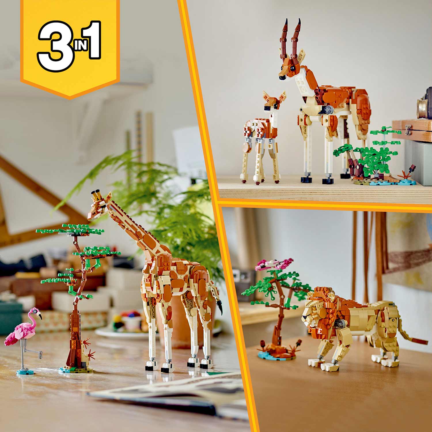 Lego Creator 3-In-1 Animais Selvagens Do Safari 31150 - Jogos e ...