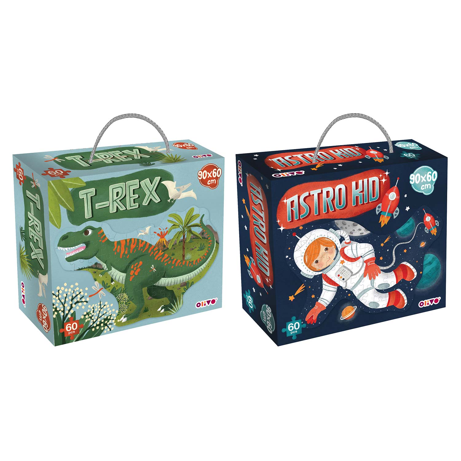 Puzzle De Chao Olivo 60 Pecas Astr Kid/T-Rex Sortido 642 - Jogos e ...