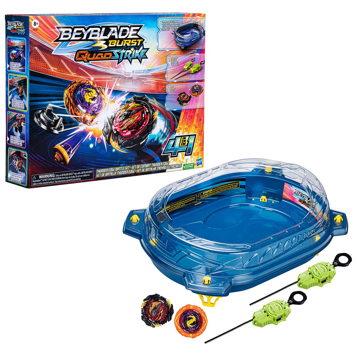 Beyblade Estadio Burst Quadstrike Kit De Batalha Thunder Edge Hasbro ...