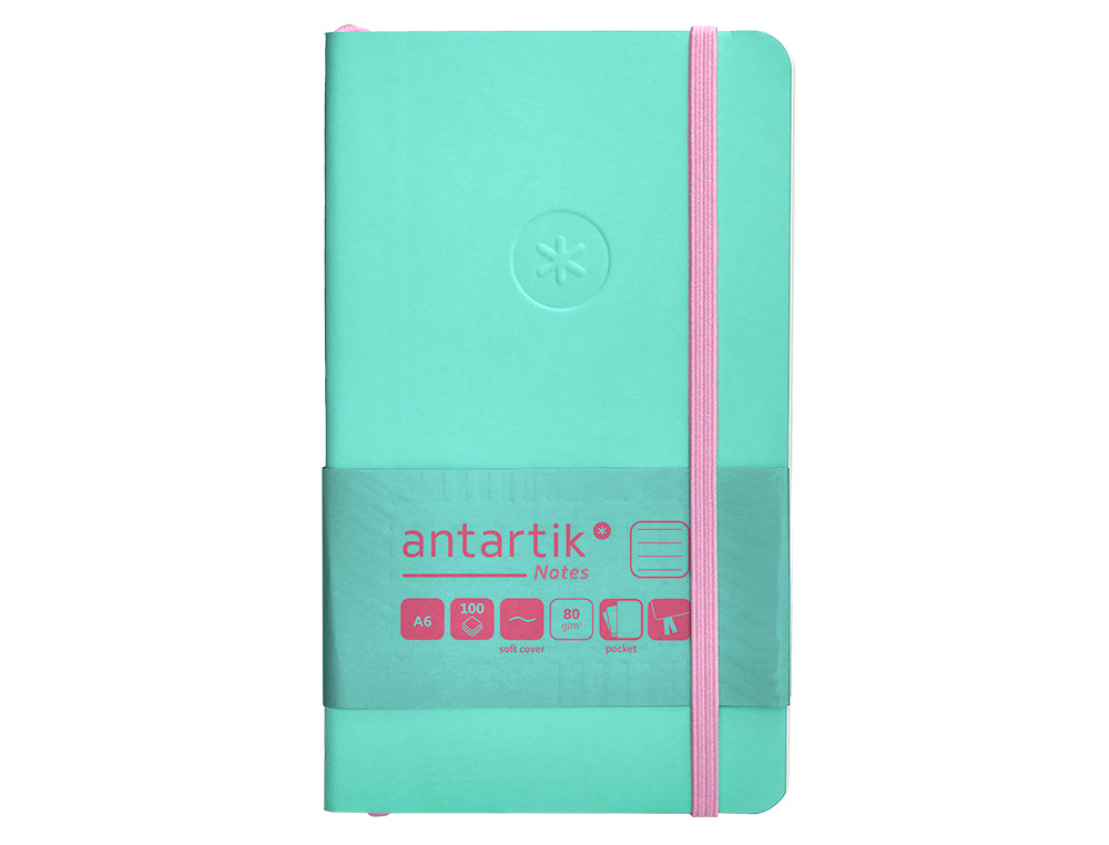 Caderno com elastico antartik capa mole a6 linhas rosa e turquesa 100 ...