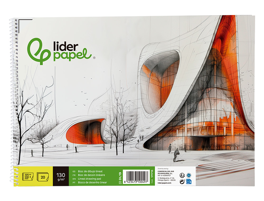 Bloco de desenho liderpapel linear vanguarda 230x325mm 20 folhas 130 gr ...
