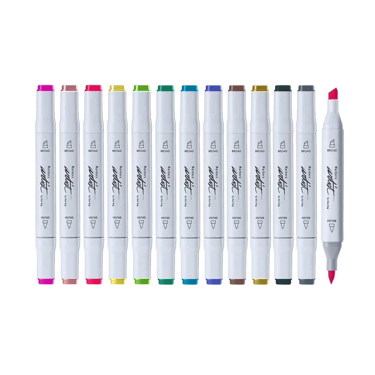 Marcador Artist By Alex Bog 2 Pontas 80 Cores Roymart Ab-1280 ...